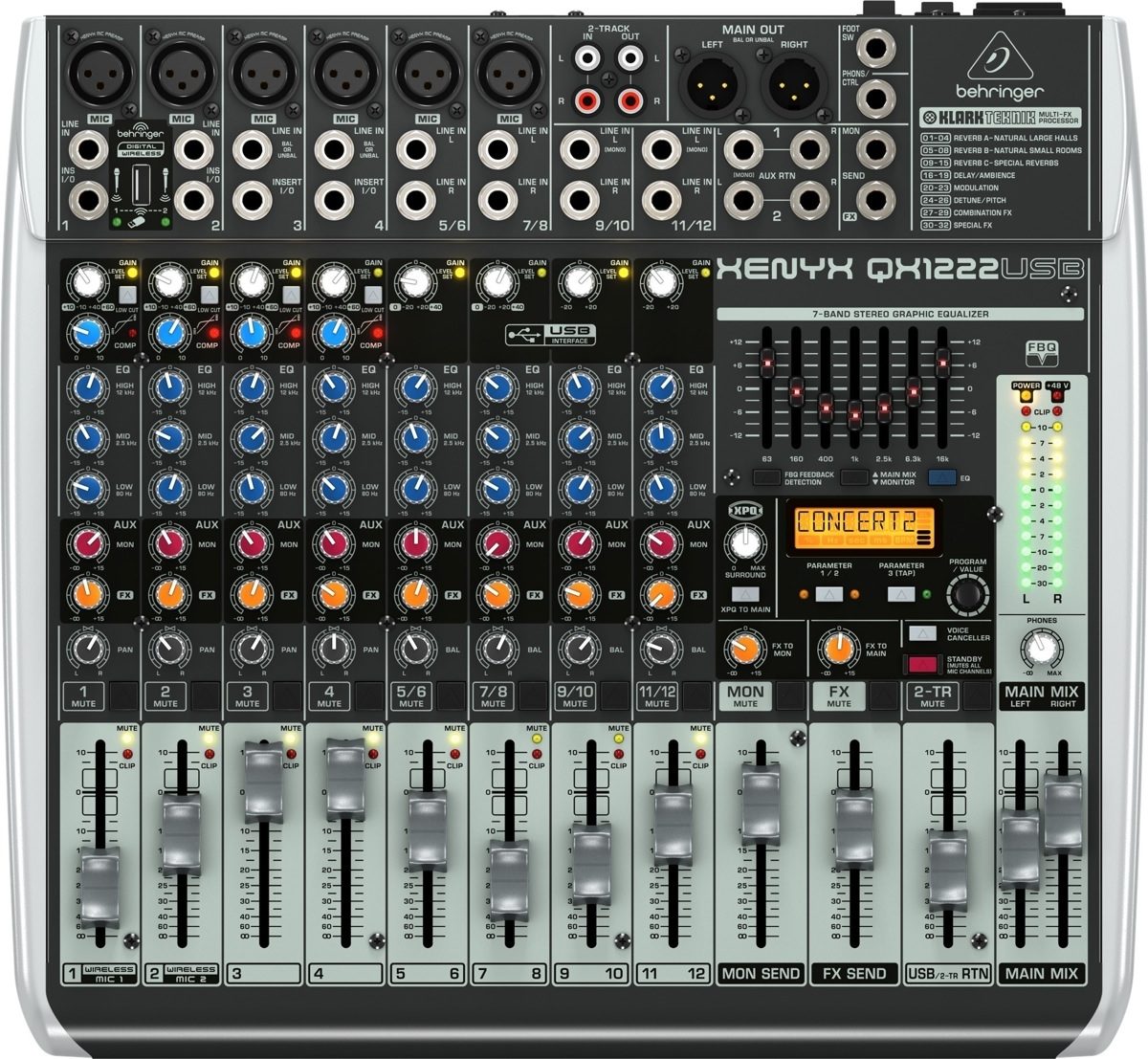 Behringer QX1222USB XENYX USB Mixer, 12-Channel | zZounds