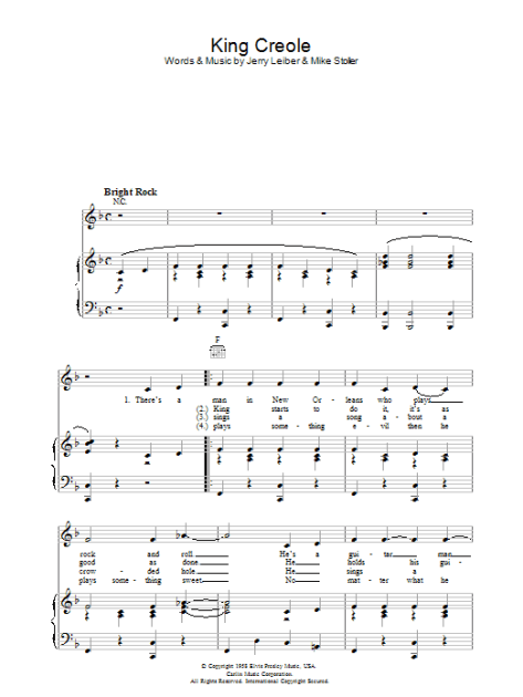 King Creole - Piano/Vocal/Guitar | zZounds