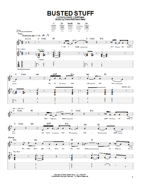 Busted Stuff - Guitar TAB | zZounds