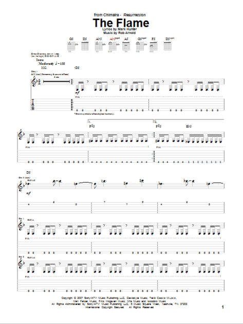 The Flame - Guitar TAB | zZounds