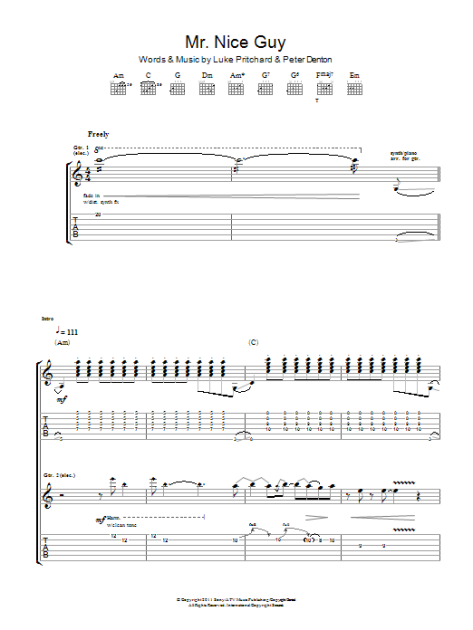 Mr. Nice Guy - Guitar TAB | zZounds