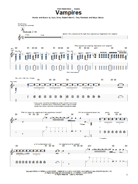 Vampires - Guitar TAB | zZounds