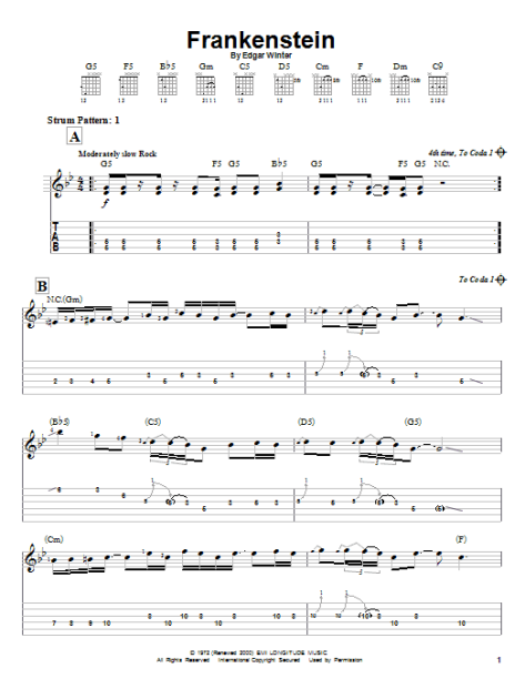 Frankenstein - Easy Guitar with TAB | zZounds