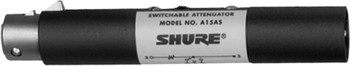 Shure A15AS Switchable In-Line Audio Attenuator | zZounds